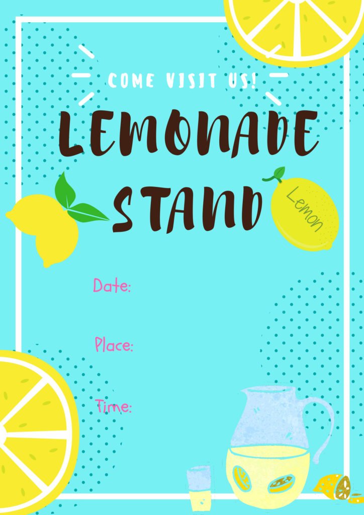 Free Blank Templetes For Lemonade Stand For Kids Alertopm
