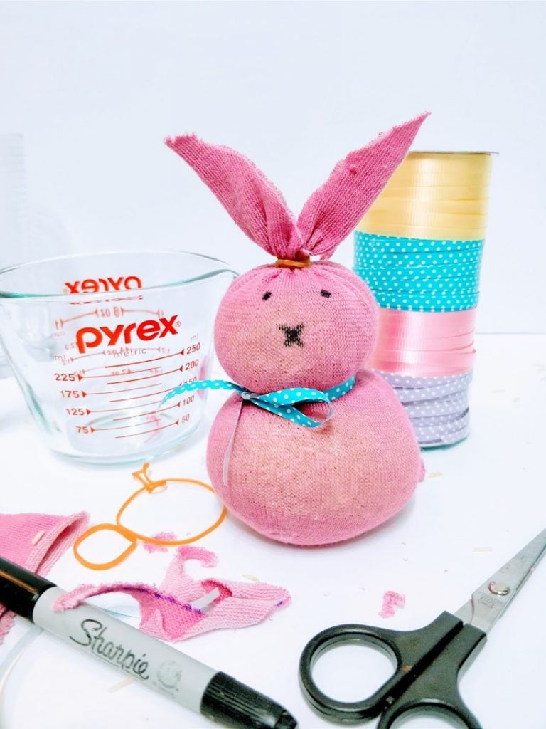The Easiest Easter Bunny Craft using Unmatched Socks {No-Sew}