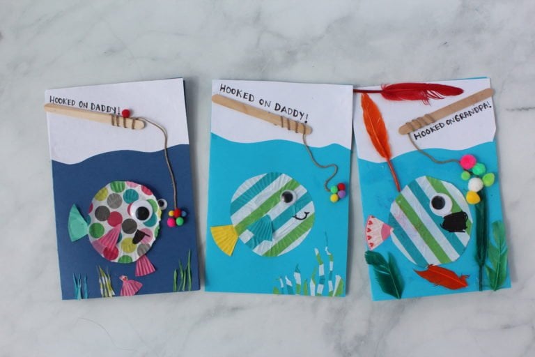 Cute DIY Father's Day Card - Fish Cupcake Liner Craft | Feeling Nifty
