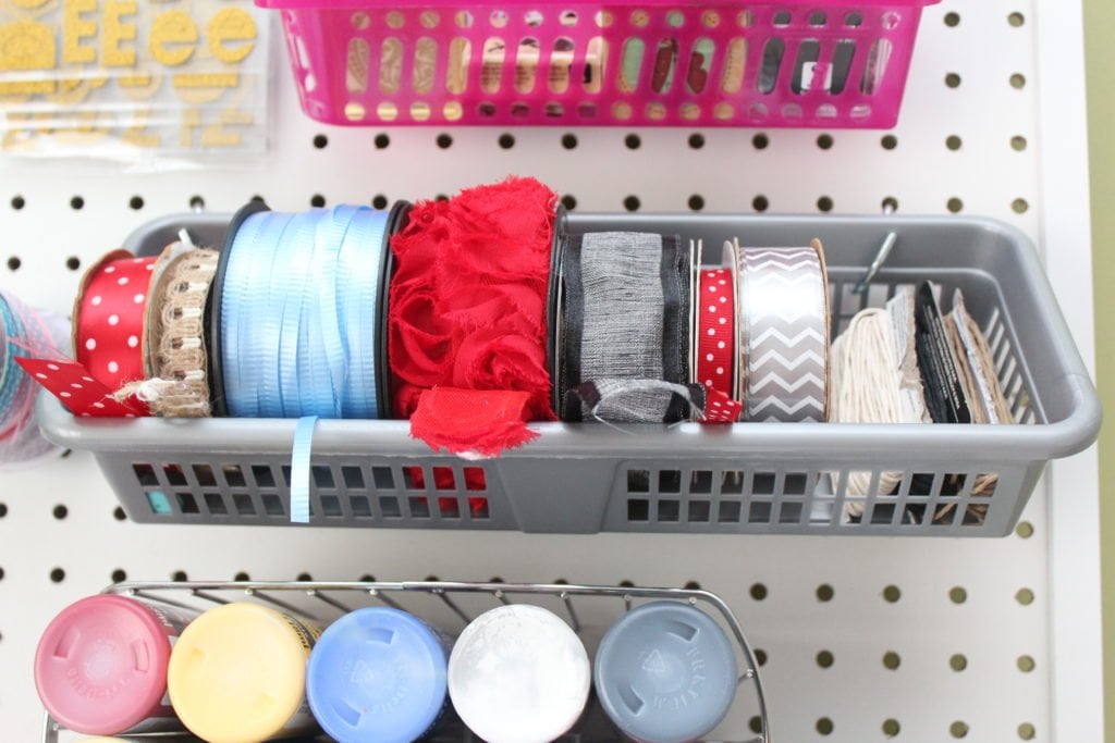 DIY Pegboard for Craft Room with Dollarstore accessories - IKEA HACK