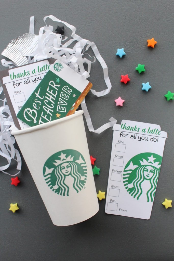 4 Easy "Thanks A Latte" Teacher Appreciation Gift Ideas - FREE Printables