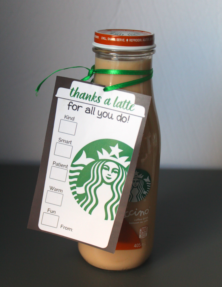 4 Easy "Thanks A Latte" Teacher Appreciation Gift Ideas - FREE Printables