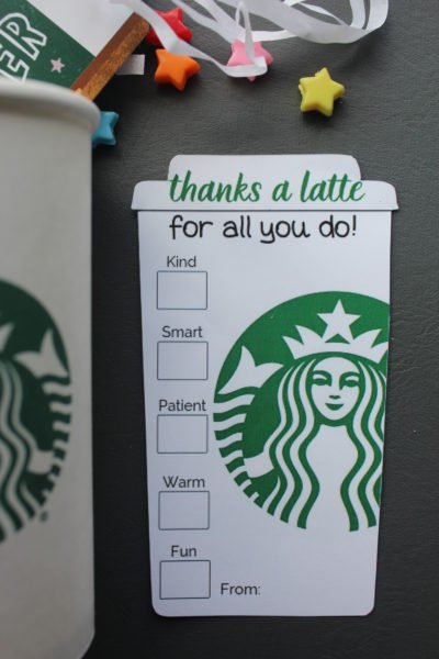 4 Easy "Thanks A Latte" Teacher Appreciation Gift Ideas - FREE Printables