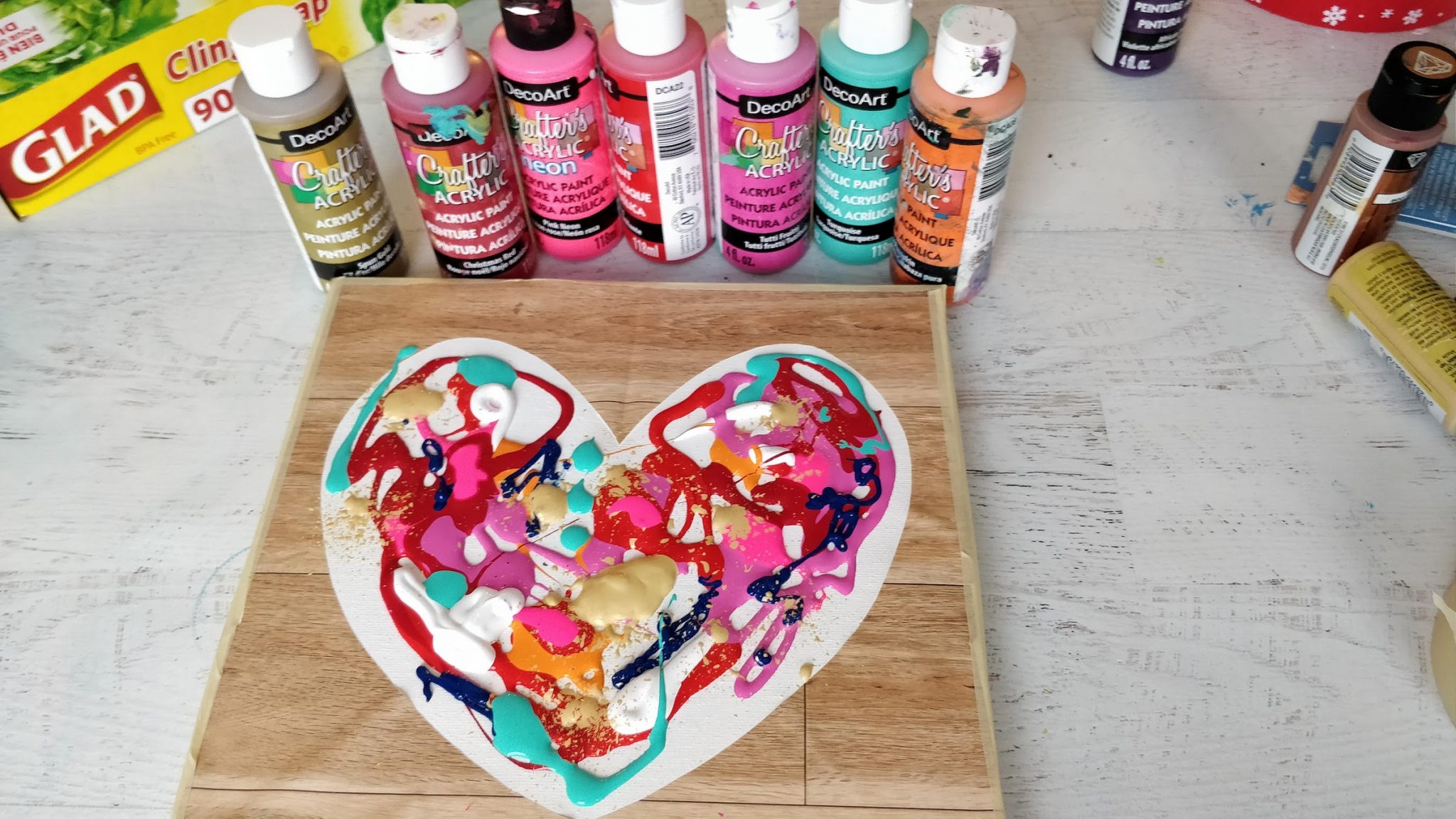 Heart Painting on Canvas - 3 ways! Easy Tutorial for Kids & Adults.