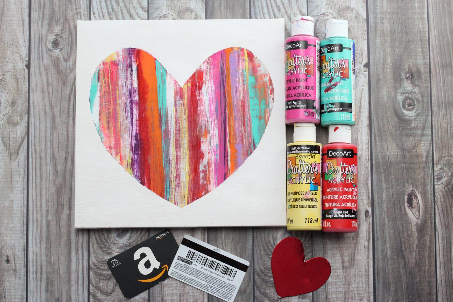 Heart Painting on Canvas - 3 ways! Easy Tutorial for Kids & Adults.