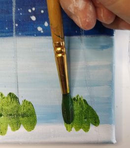 How to Paint a Christmas Tree on Canvas with One-Stroke Technique