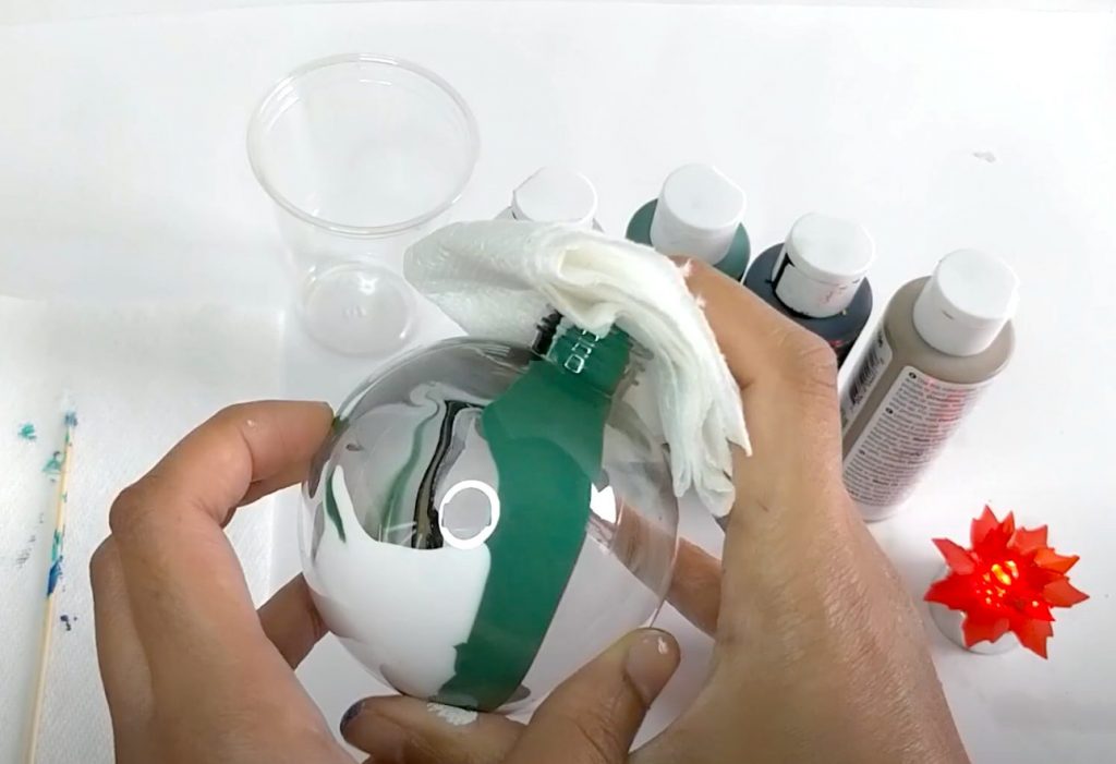 DIY Ornament Balls - Paint Swirl 2 Ways {Dollar Tree Craft}