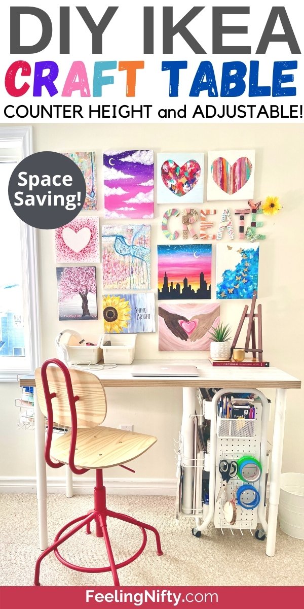 Neat Ikea Craft Table Hack {counter height} On A Budget