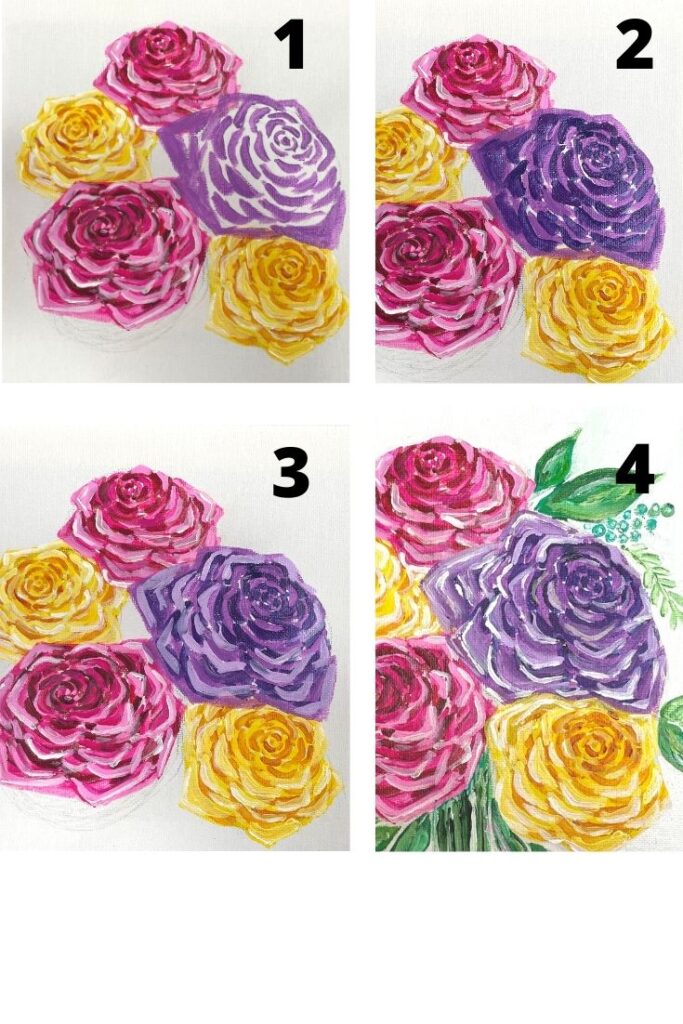 How To Paint Roses In 4 Easy Steps - Acrylics For Beginners