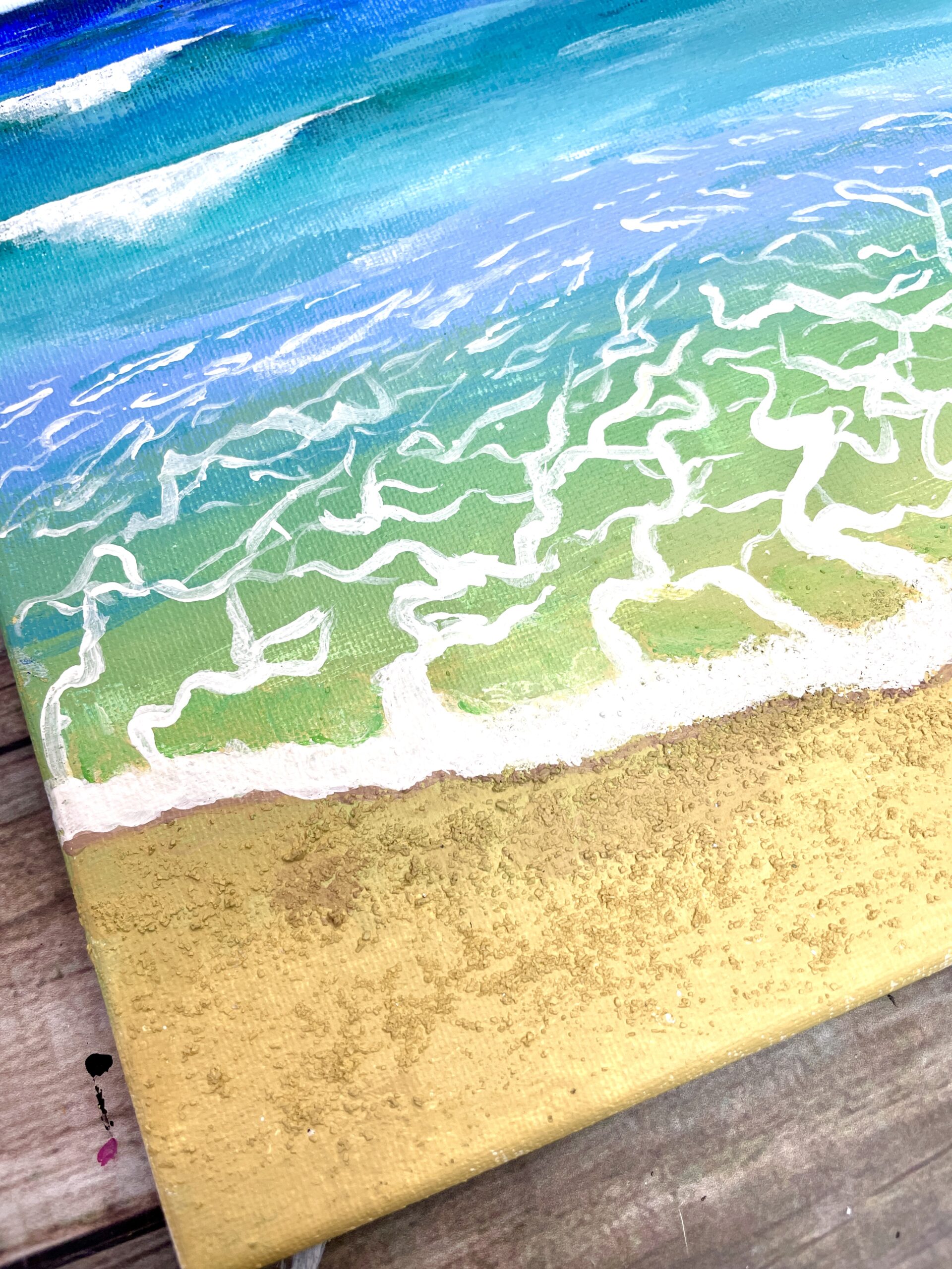 Easy Beach Painting with Acrylics for Beginners | Step by Step Tutorial