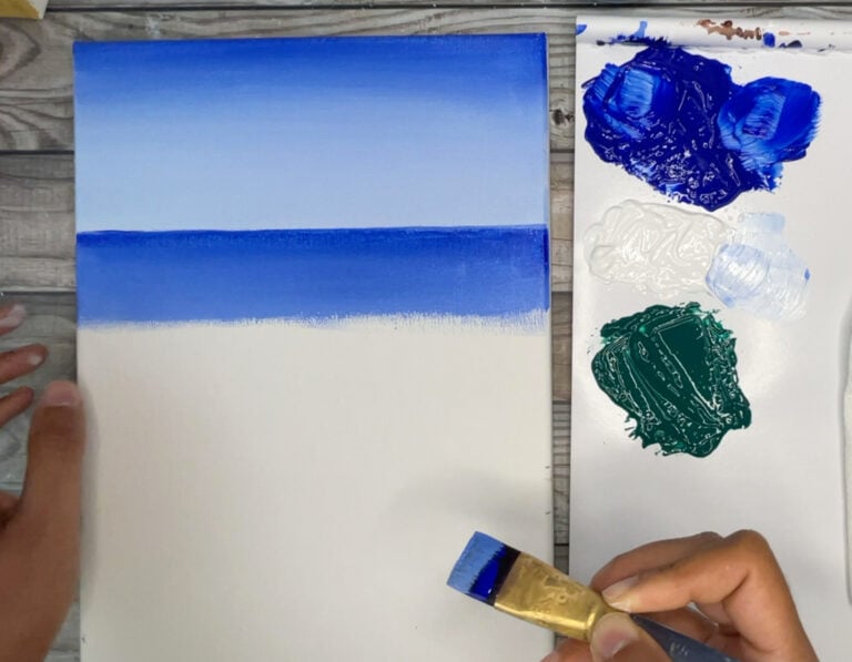 Easy Beach Painting with Acrylics for Beginners | Step by Step Tutorial
