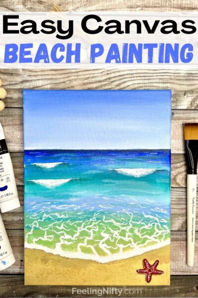 Easy Beach Painting with Acrylics for Beginners | Step by Step Tutorial