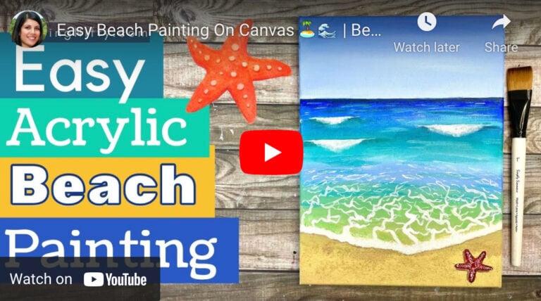 Easy Beach Painting with Acrylics for Beginners | Step by Step Tutorial