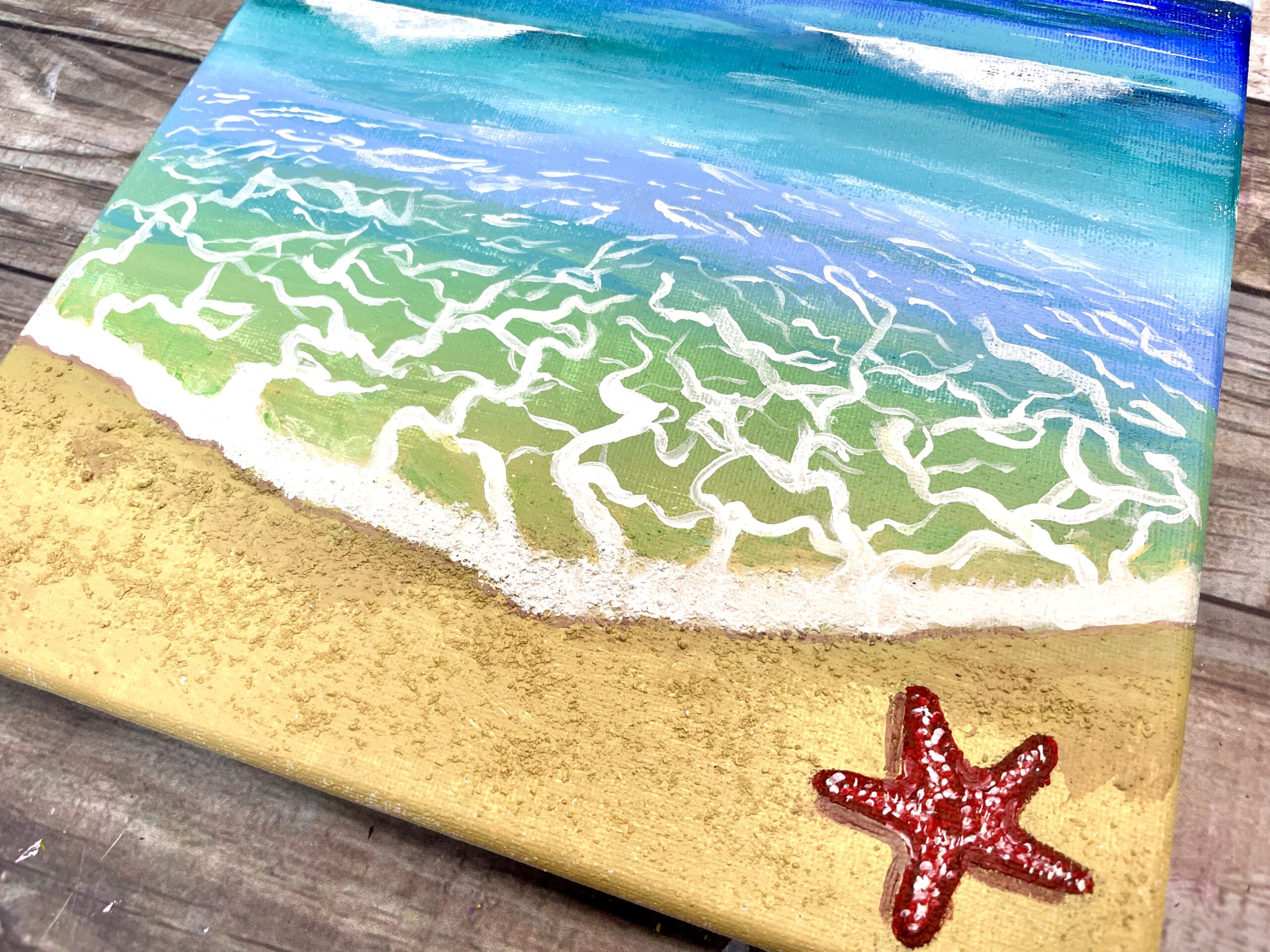 Easy Beach Painting with Acrylics for Beginners | Step by Step Tutorial