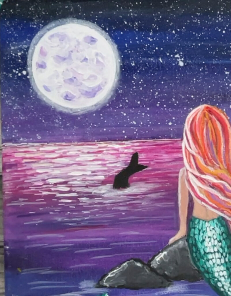 How To Paint a Mermaid and Mermaid Tail {Easy Acrylic Painting Tutorial}