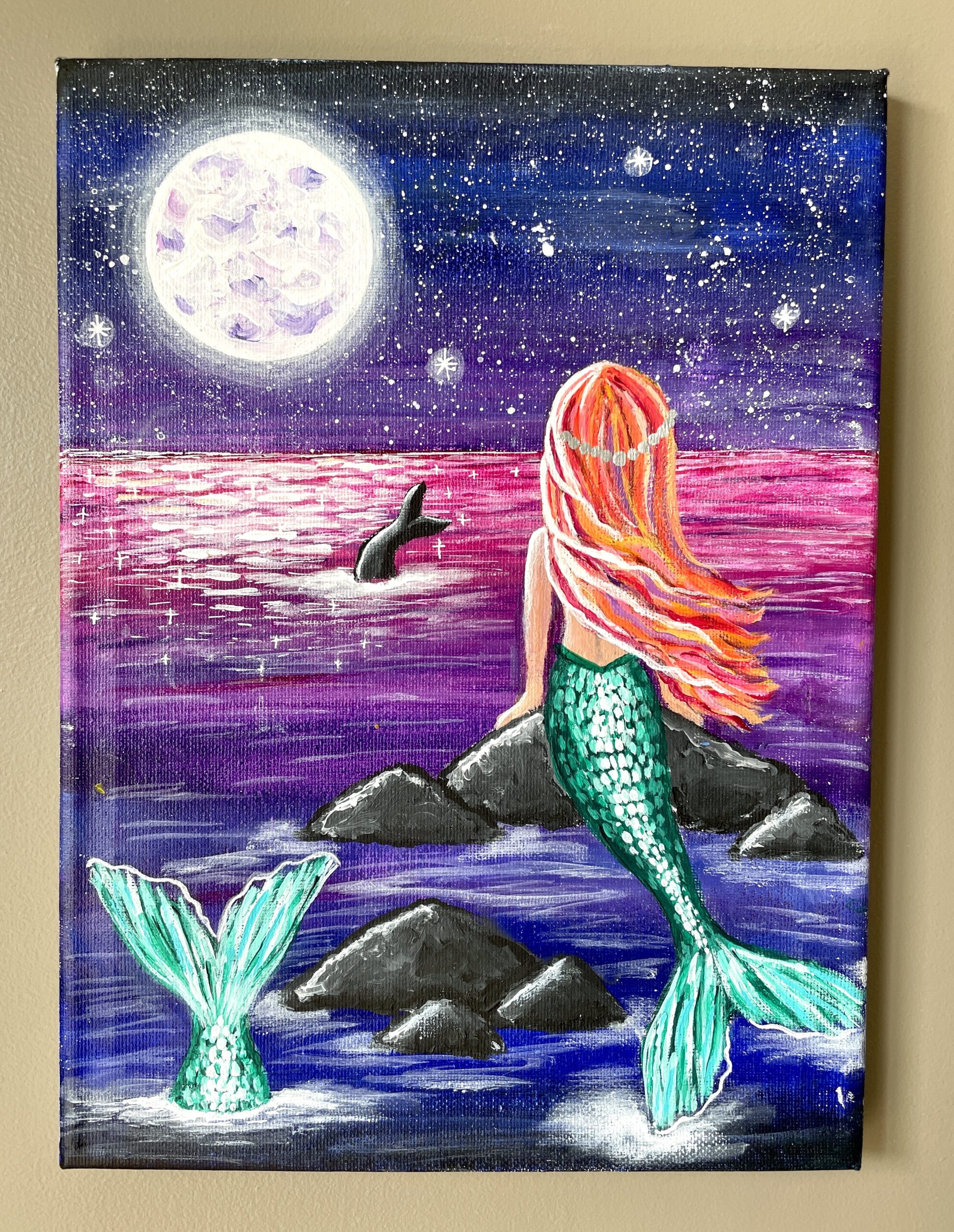 How To Paint a Mermaid and Mermaid Tail {Easy Acrylic Painting Tutorial}