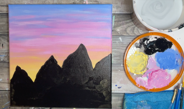 How To Paint a Mountain - Easy & Fun Mountain Scene For Beginners