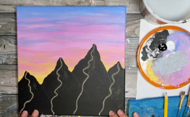 How To Paint a Mountain - Easy & Fun Mountain Scene For Beginners