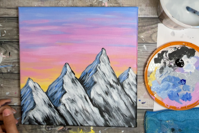 How To Paint a Mountain - Easy & Fun Mountain Scene For Beginners