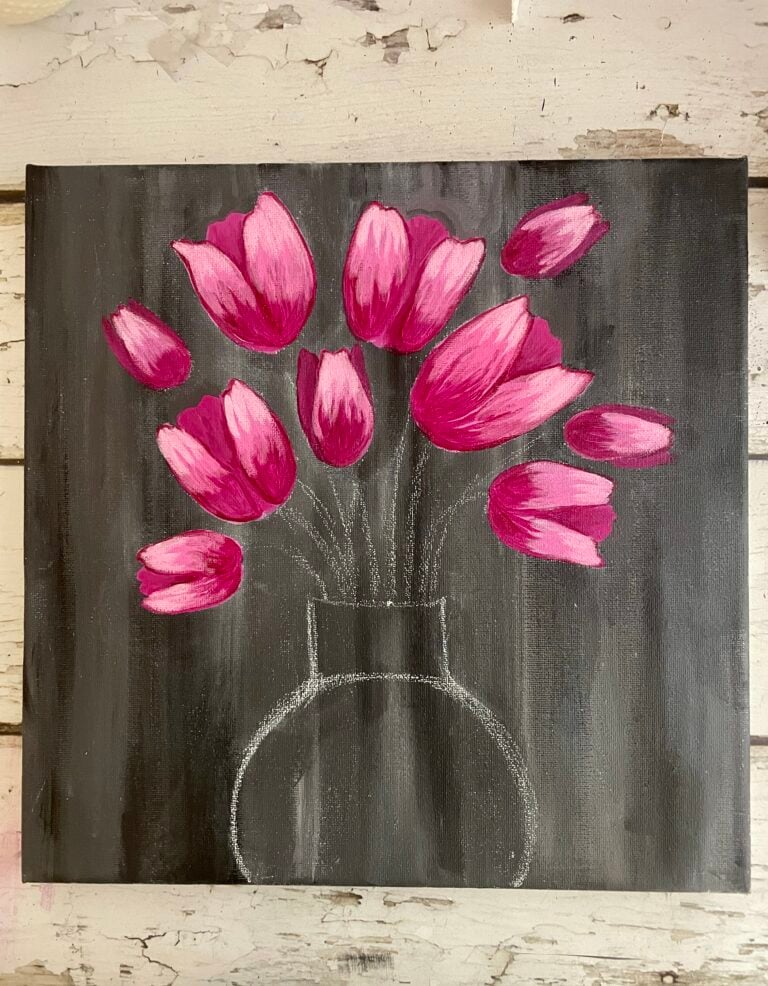 Easy Tulip Painting: Acrylic Tutorial For Beginners | Feeling Nifty