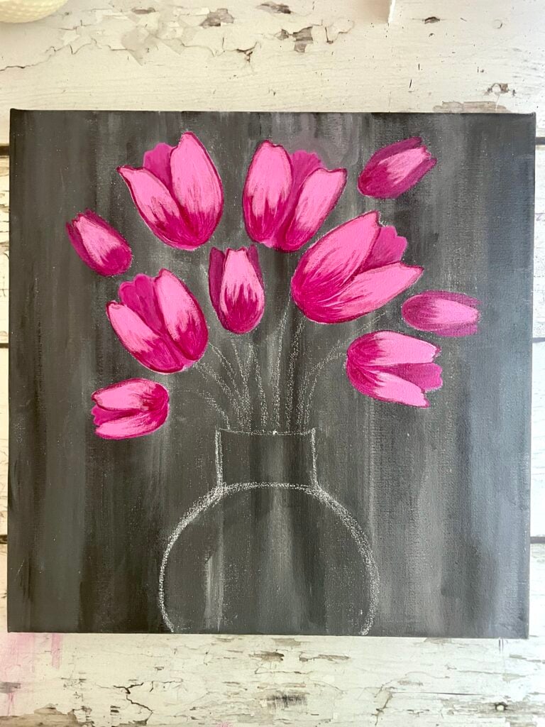 Easy Tulip Painting: Acrylic Tutorial For Beginners | Feeling Nifty
