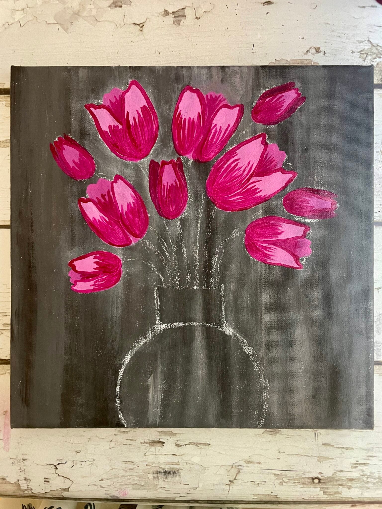 Easy Tulip Painting: Acrylic Tutorial For Beginners | Feeling Nifty