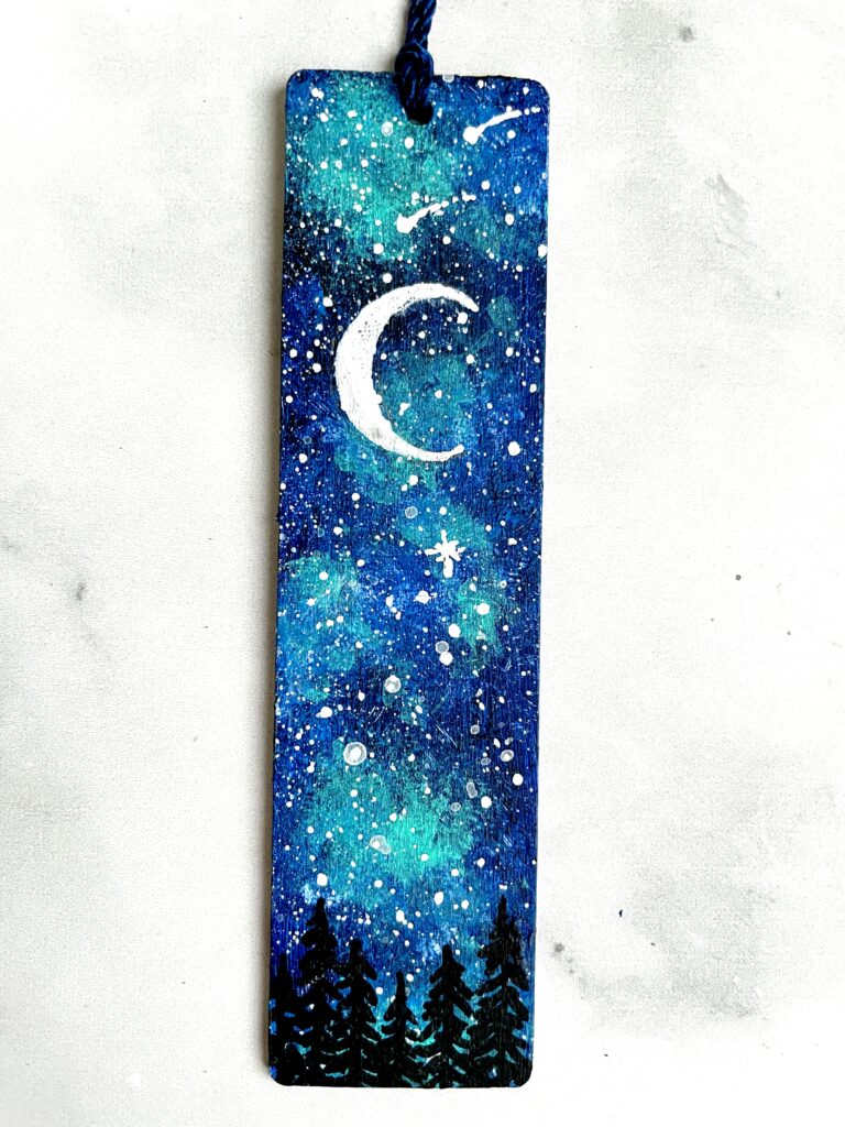 How To Make A Beautiful Bookmark - DIY Galaxy Painting Tutorial
