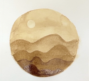 How To Paint With Coffee : Easy Sunset For Beginners