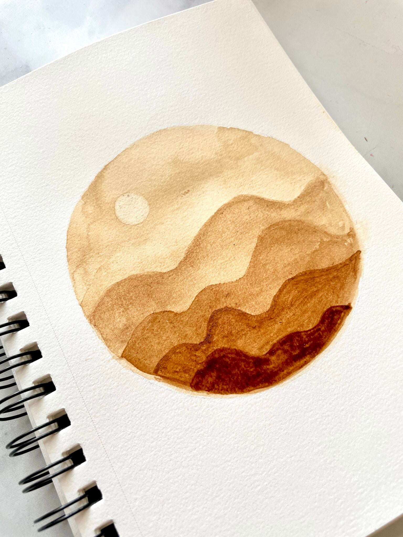 How To Paint With Coffee : Easy Sunset For Beginners