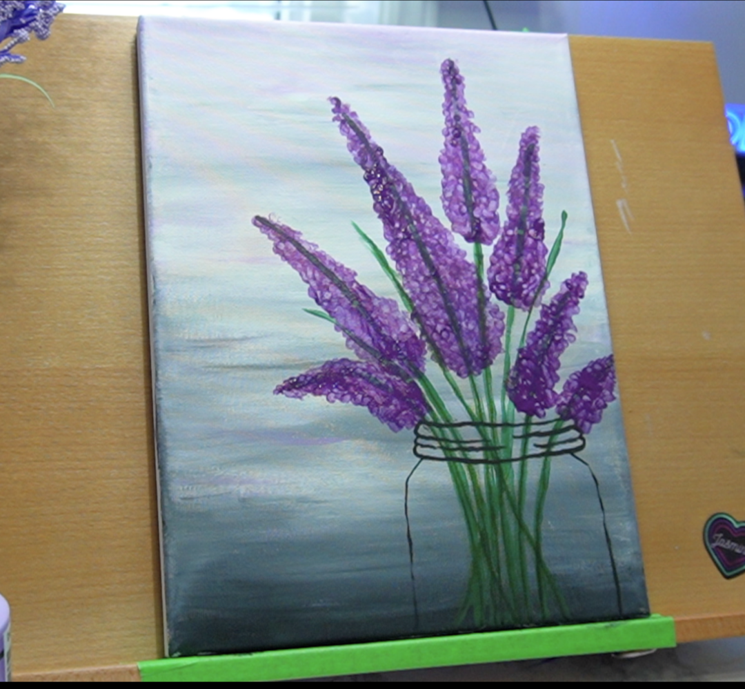 How To Paint Lilacs with Q-Tips & Acrylic Paint
