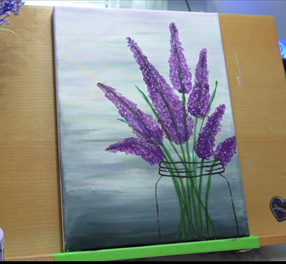 How To Paint Lilacs with Q-Tips & Acrylic Paint
