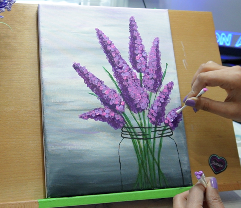 How To Paint Lilacs with Q-Tips & Acrylic Paint