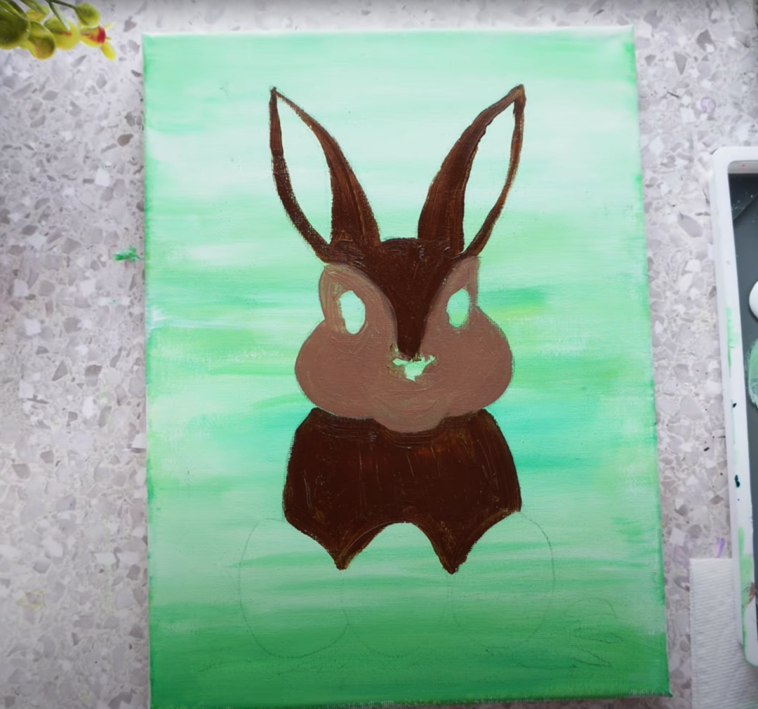 Easy Easter Bunny Painting Tutorial 🐰 Step By Step Acrylic For ...